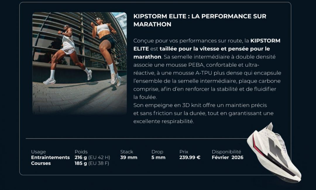 Kipsummit, Kipstorm et KipRide, leschaussures Kiprun 2026